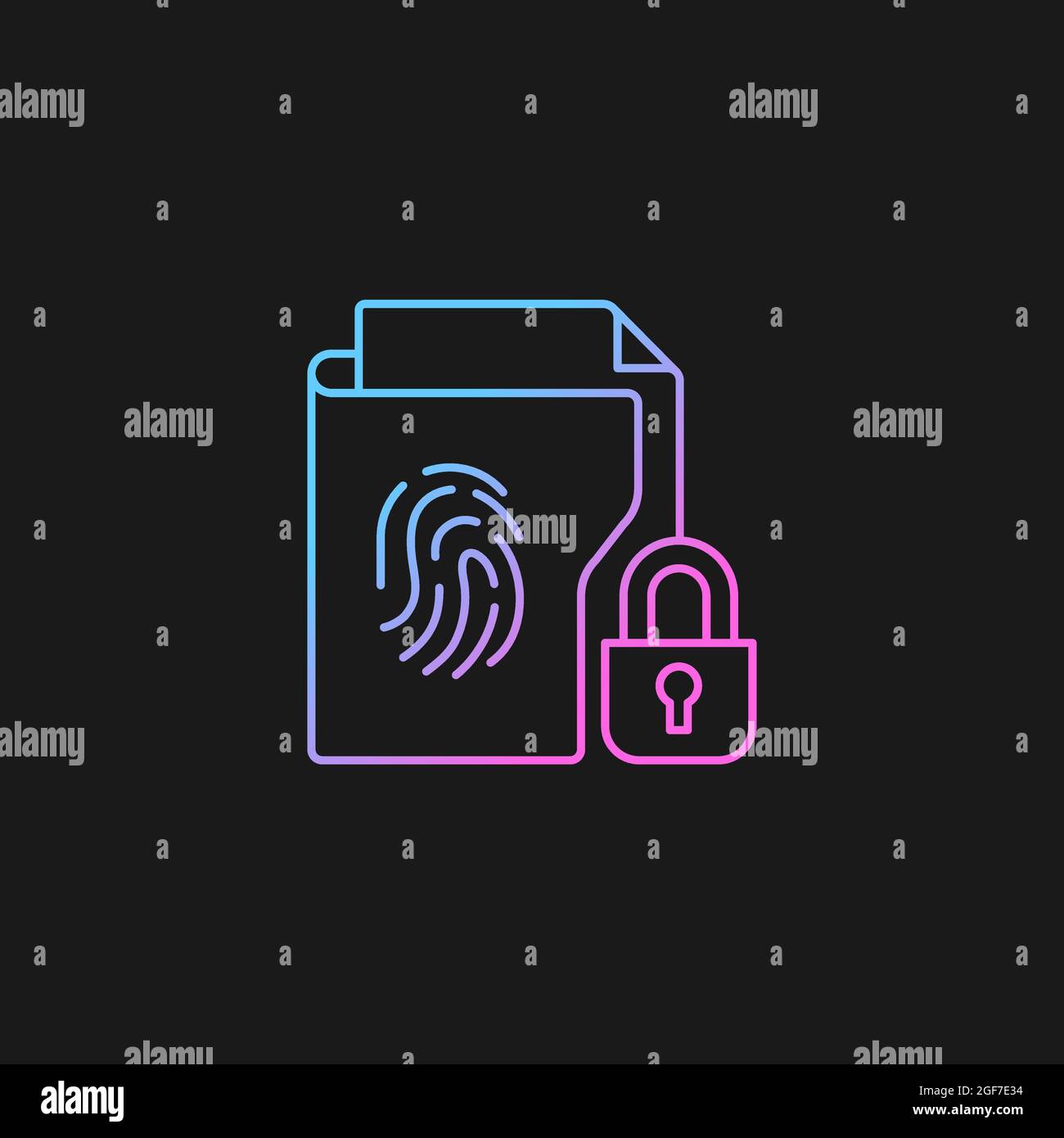 Sensitive information protection gradient vector icon for dark theme ...