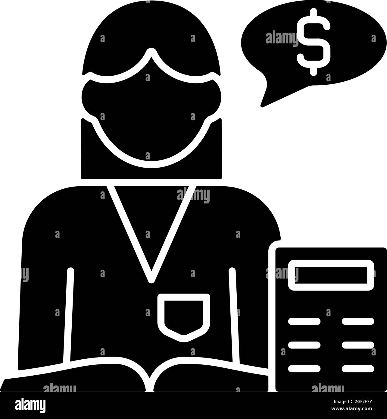 Accountant black glyph icon Stock Vector Image & Art - Alamy