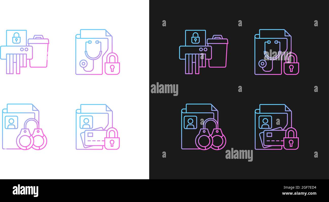 Information Sensitivity Gradient Icons Set For Dark And Light Mode Stock Vector Image And Art Alamy