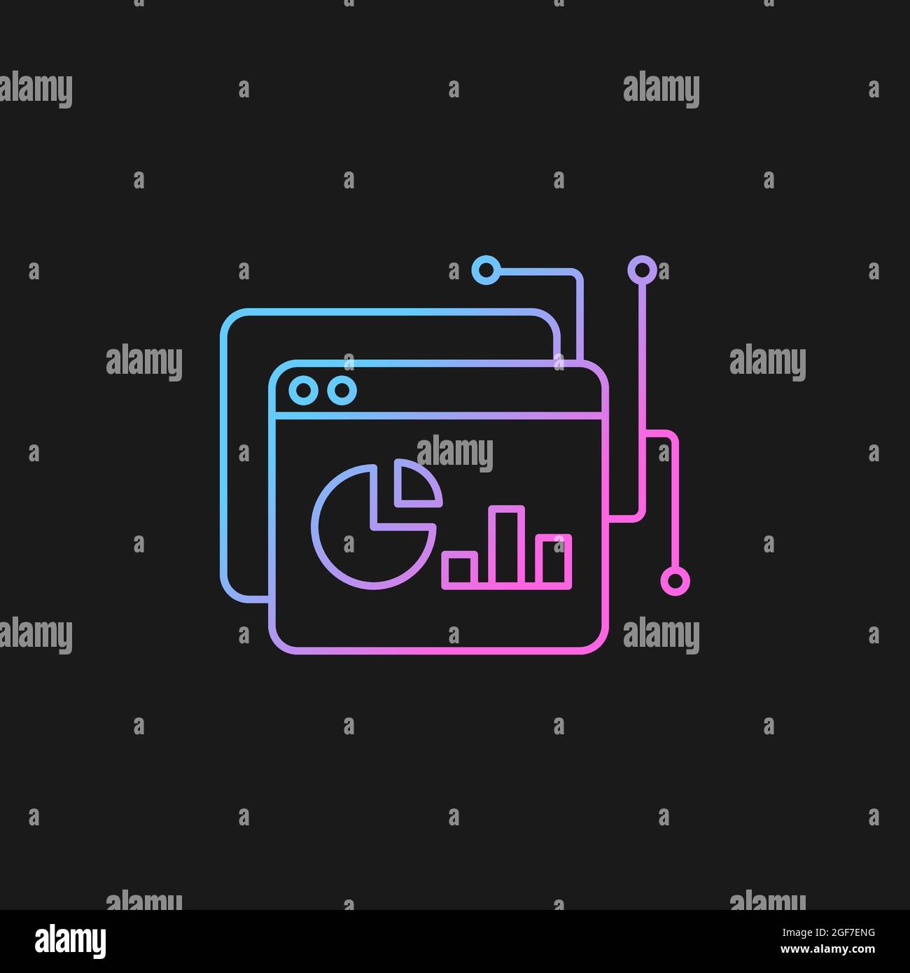 Data intelligence platform gradient vector icon for dark theme Stock ...