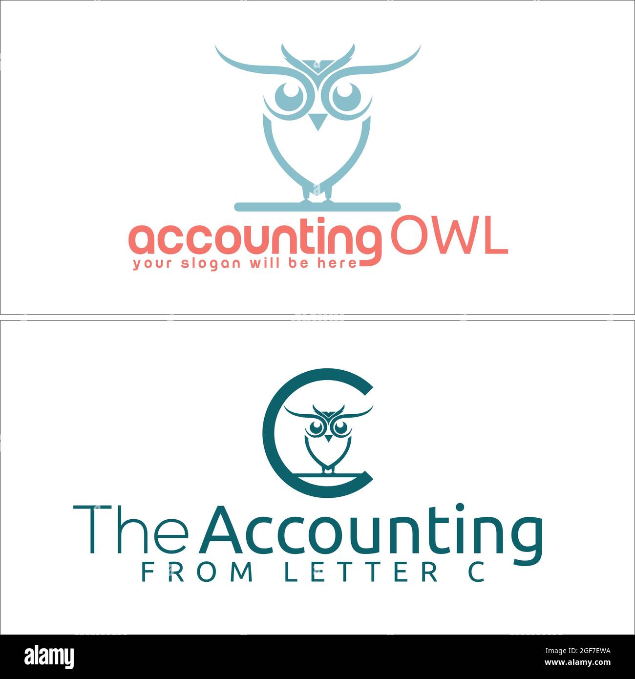 Accounting financial business with icon bird owl logo design Stock ...