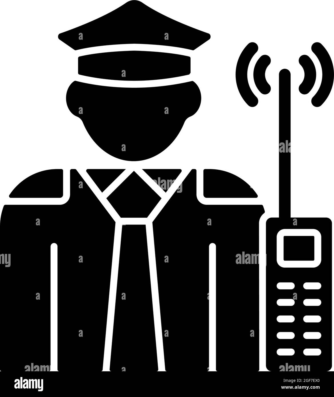 Security guard black glyph icon Stock Vector Image & Art - Alamy