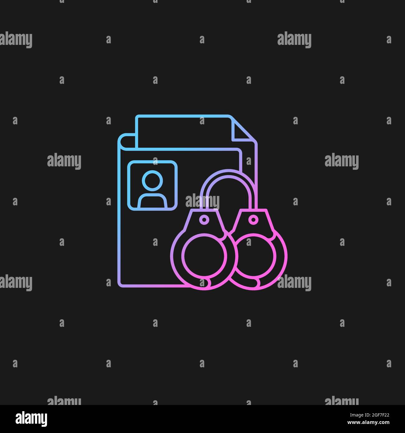 Sealing criminal records gradient vector icon for dark theme Stock ...