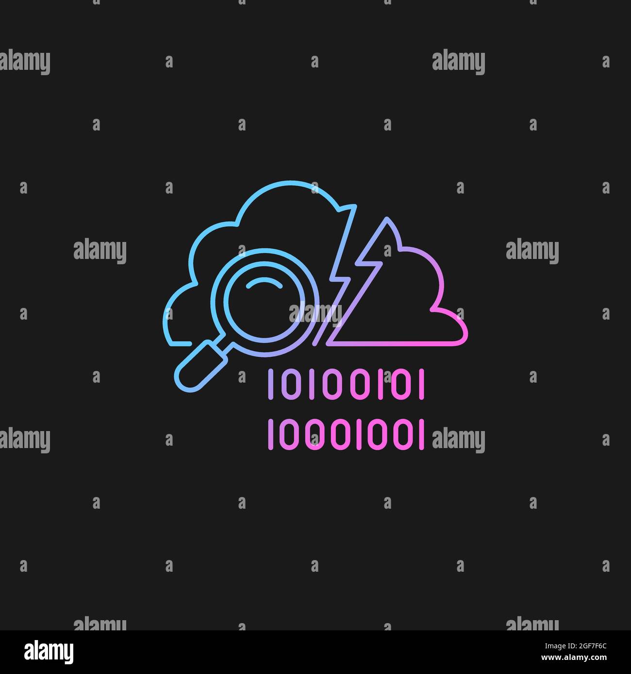 Data breach detection gradient vector icon for dark theme Stock Vector ...