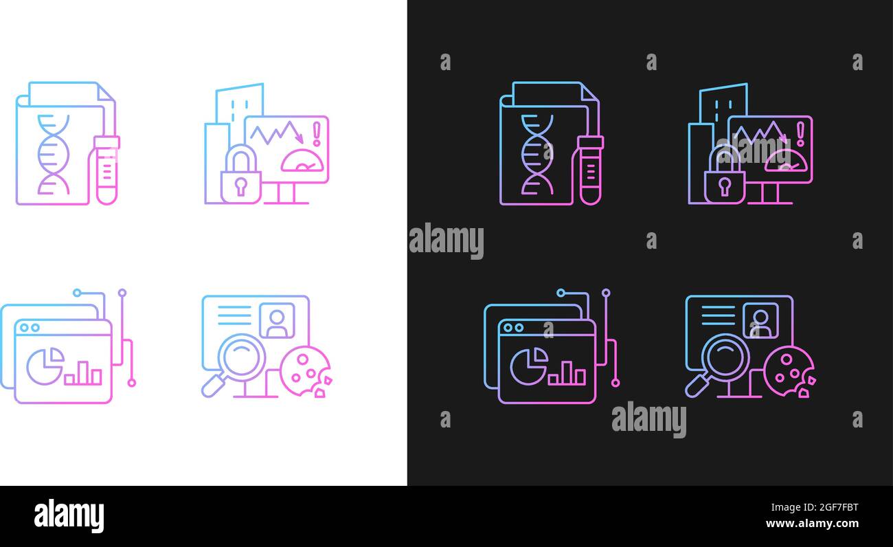 Sensitive data types gradient icons set for dark and light mode Stock Vector Image & Art - Alamy