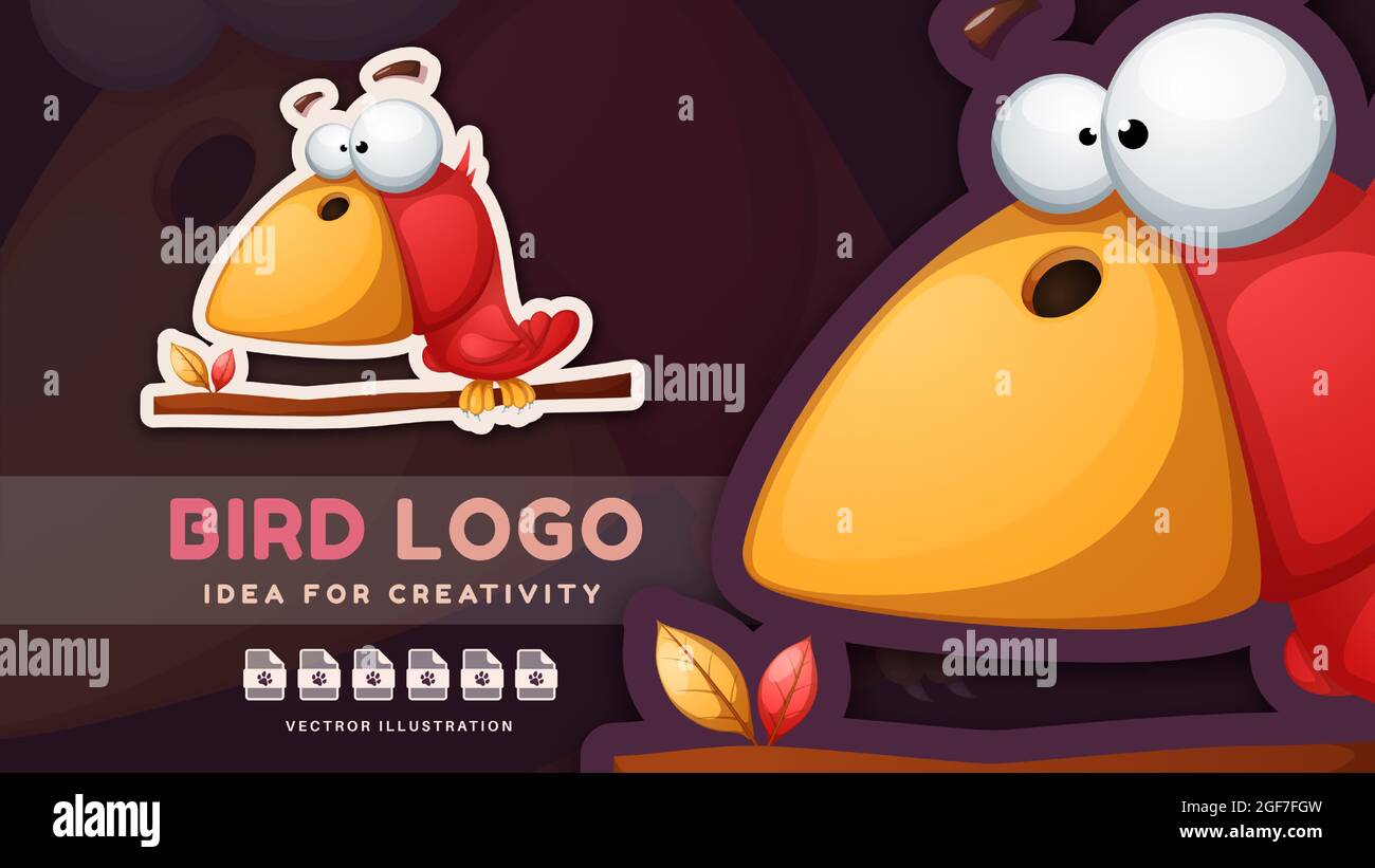 Cartoon character crazy animal - cute sticker Stock Vector Image & Art ...