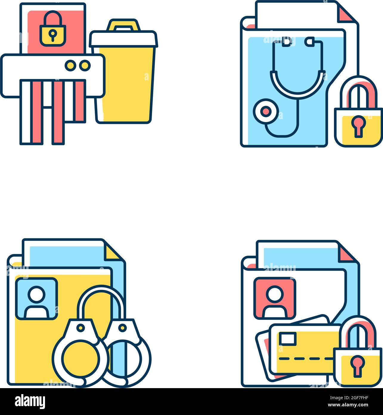 Information sensitivity RGB color icons set Stock Vector Image & Art ...