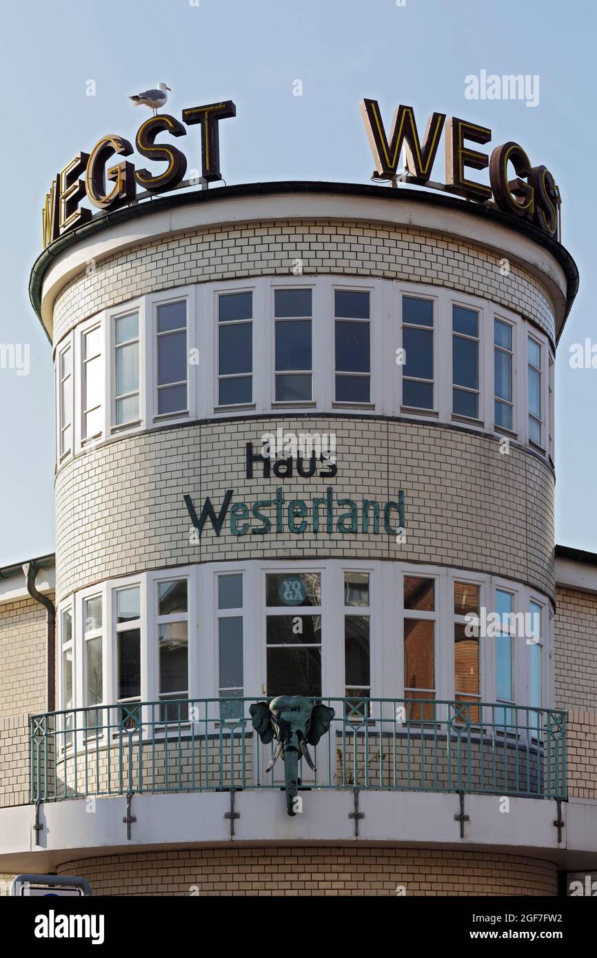 Wegst House with elephants on the facade, Westerland House, building ...