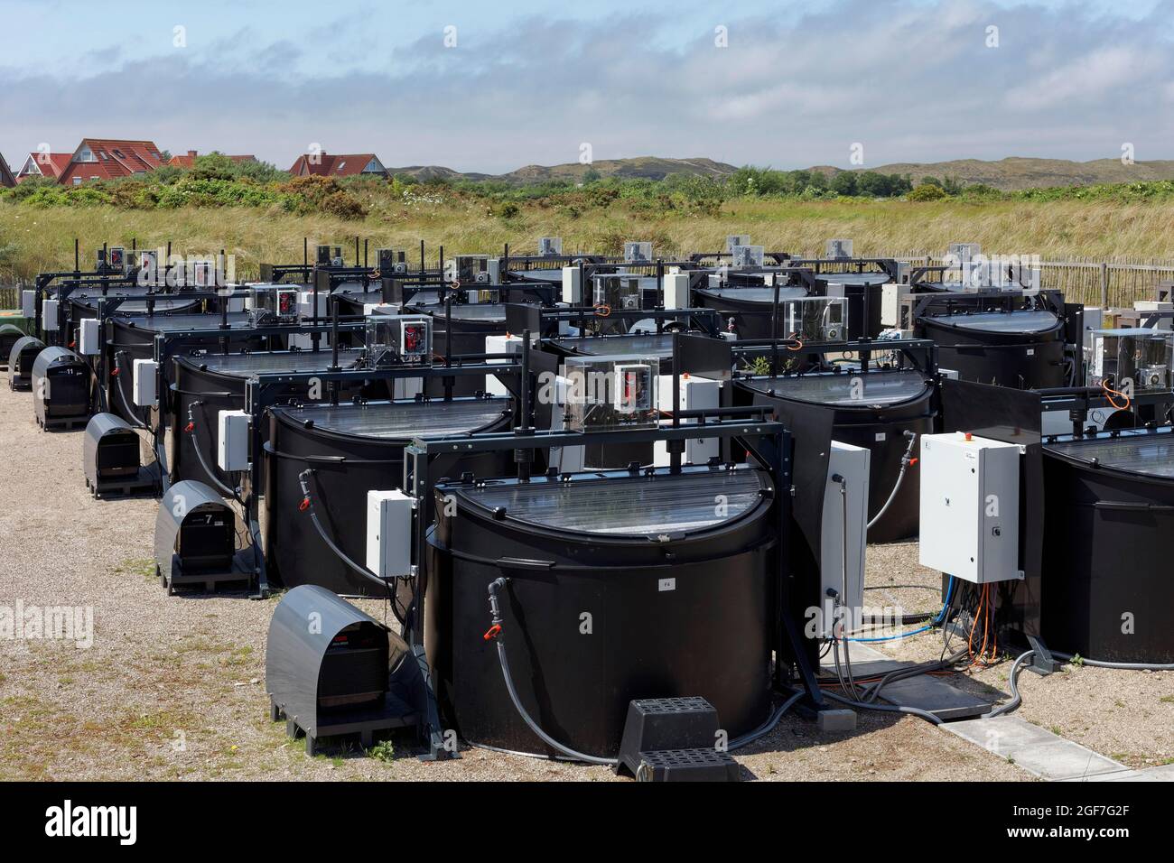 Tanks of the mesocosm facility for simulating environmental parameters ...