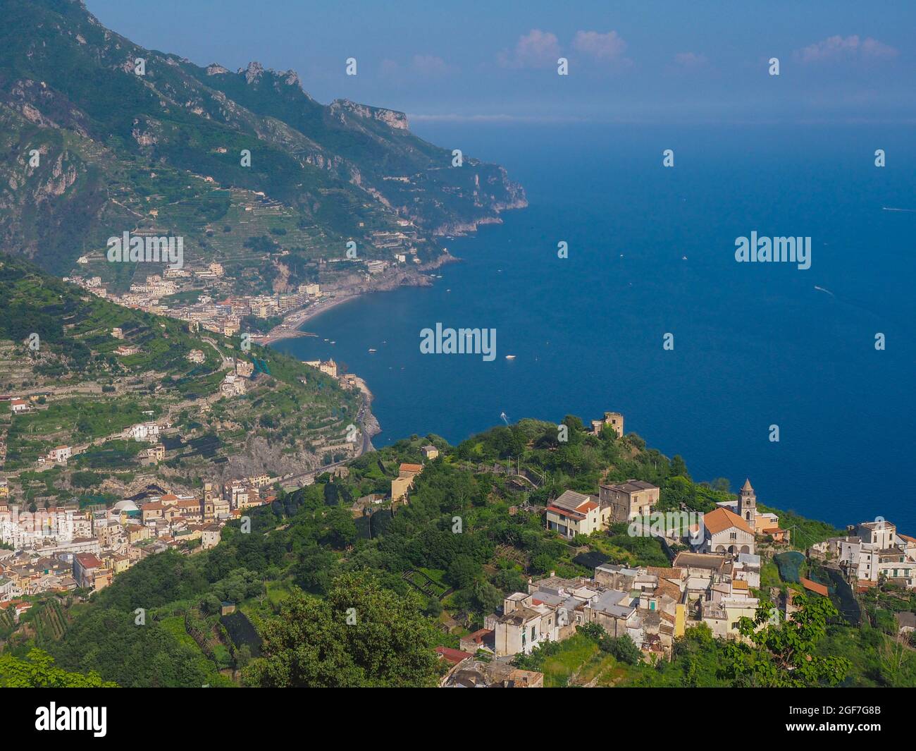 View from the Terrazza dell'Infinito of Villa Cimbrone on the Gulf of ...