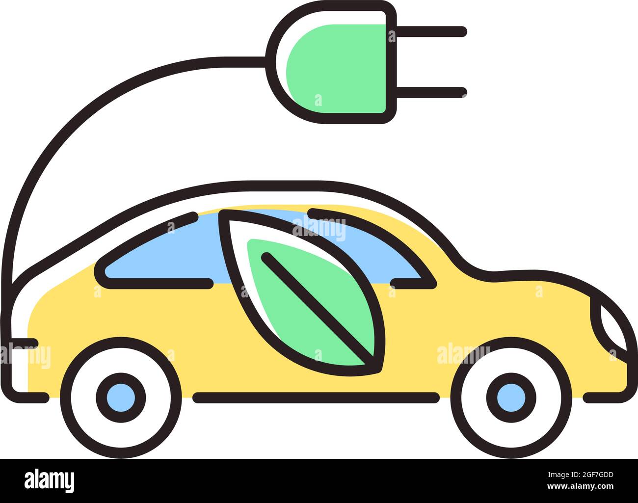 Electric taxi RGB color icon Stock Vector Image & Art - Alamy