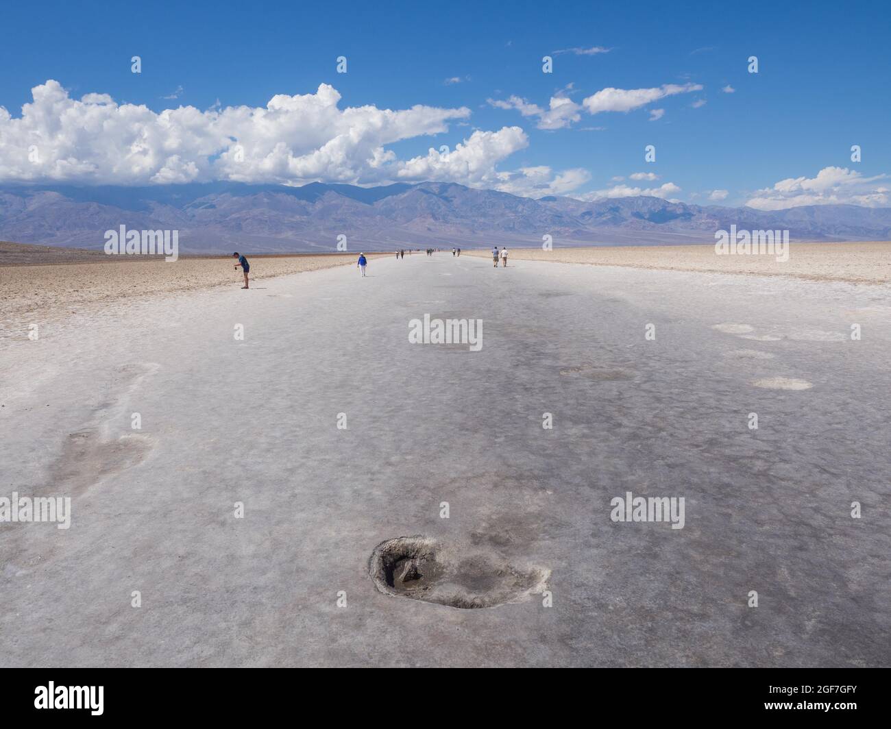 Salt crust in Badwater Basin, salt flats in Death Valley, lowest point ...