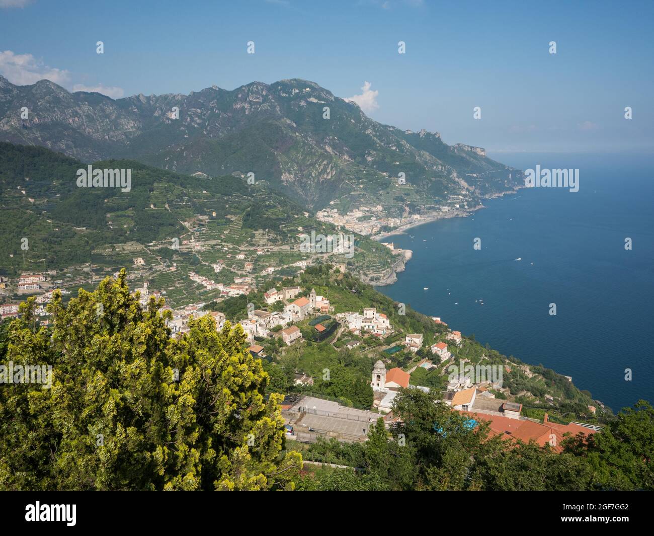 View from the Terrazza dell'Infinito of Villa Cimbrone on the Gulf of ...