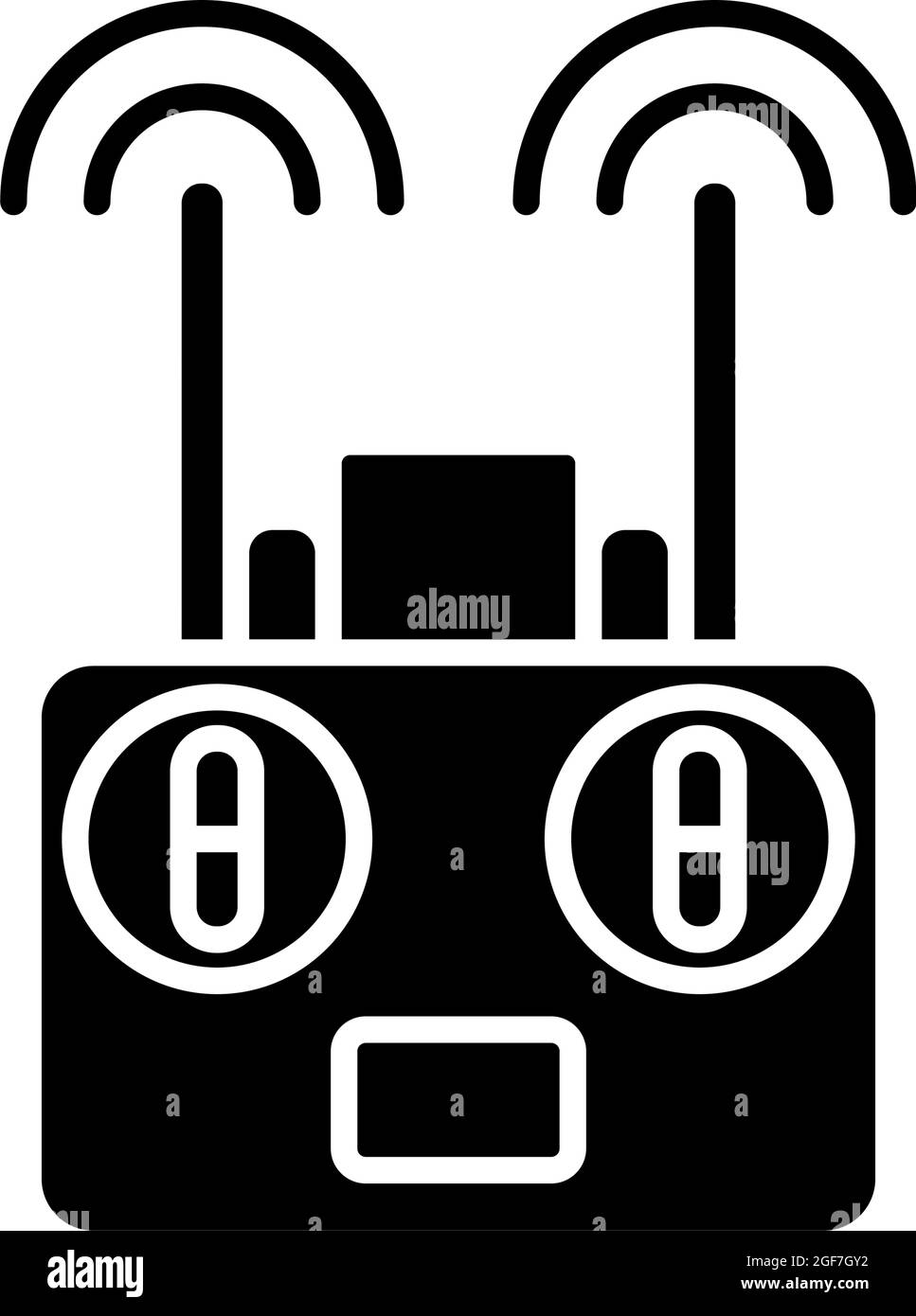 Remote controller black glyph manual label icon Stock Vector Image ...