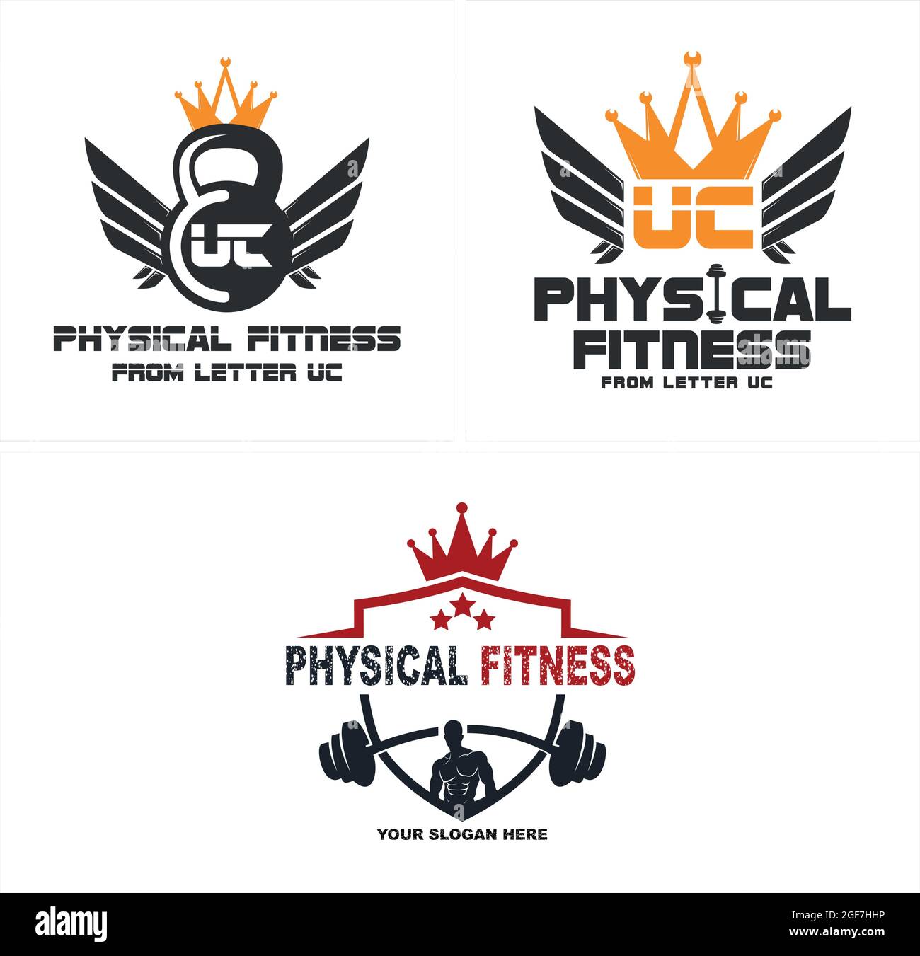 Physical fitness emblem logo design vector illustration Stock Vector ...
