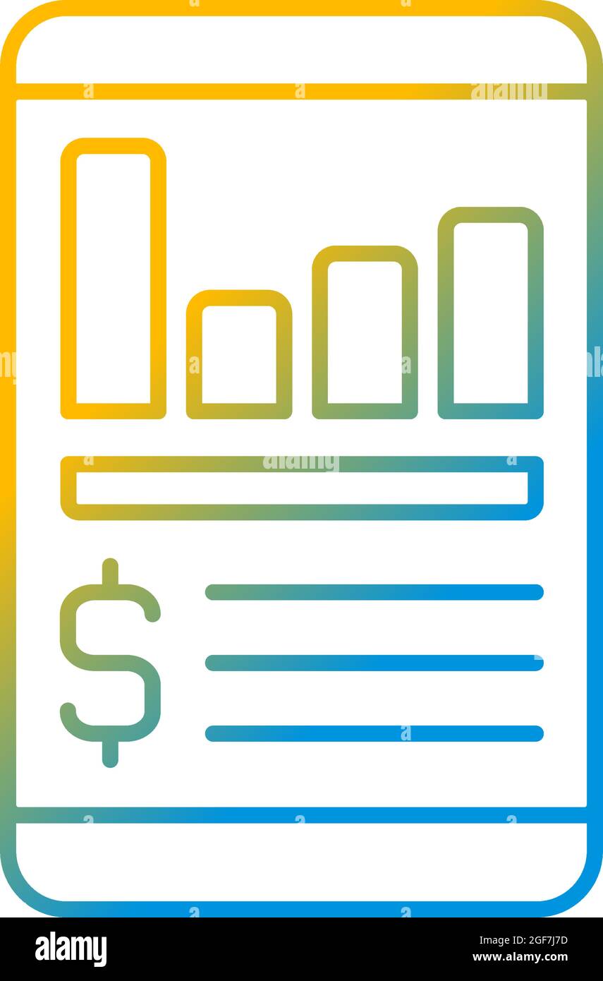 Expense tracker app gradient linear vector icon Stock Vector Image ...