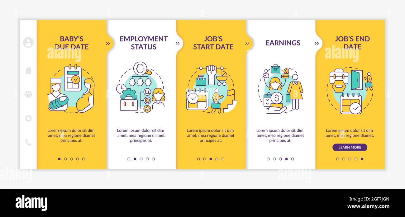 Calculating maternity pay requirements onboarding vector template Stock ...