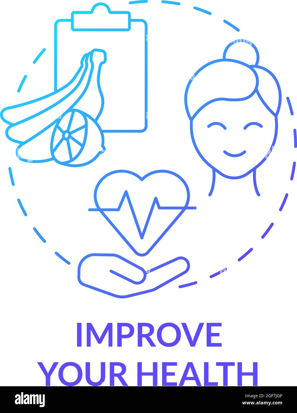 Improve your health blue gradient concept icon Stock Vector Image & Art ...