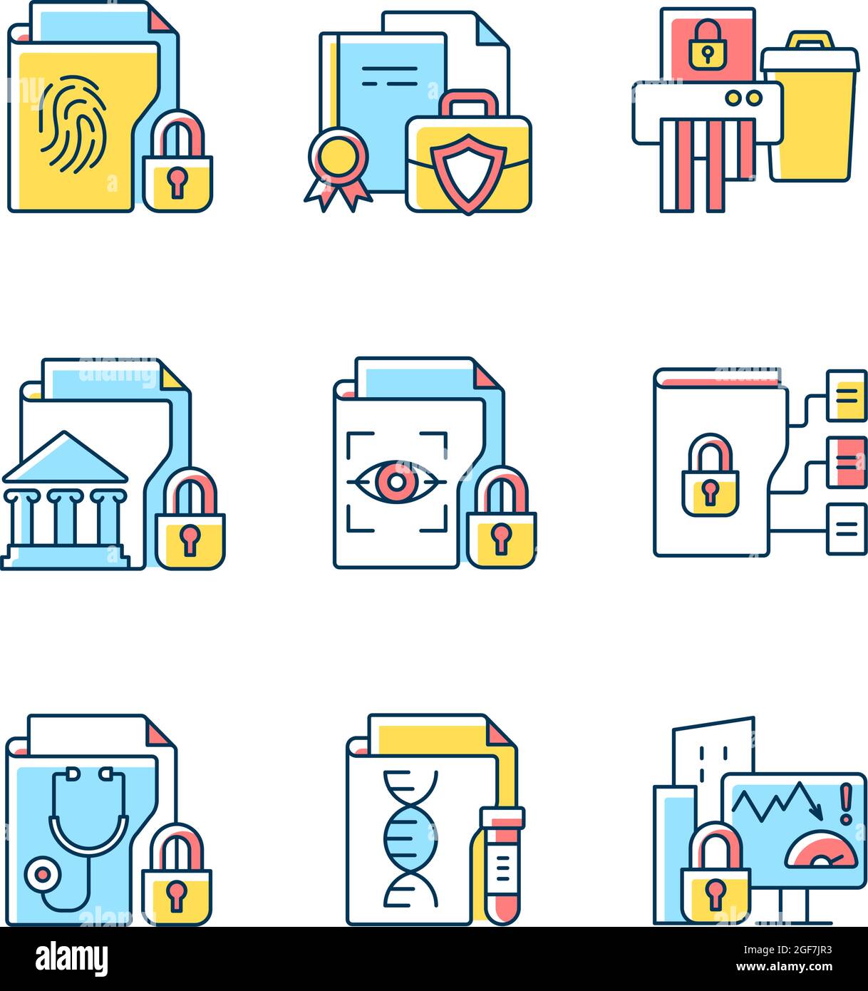 Confidential information types RGB color icons set Stock Vector Image ... Confidential information types RGB color icons set Stock Vector Image ...