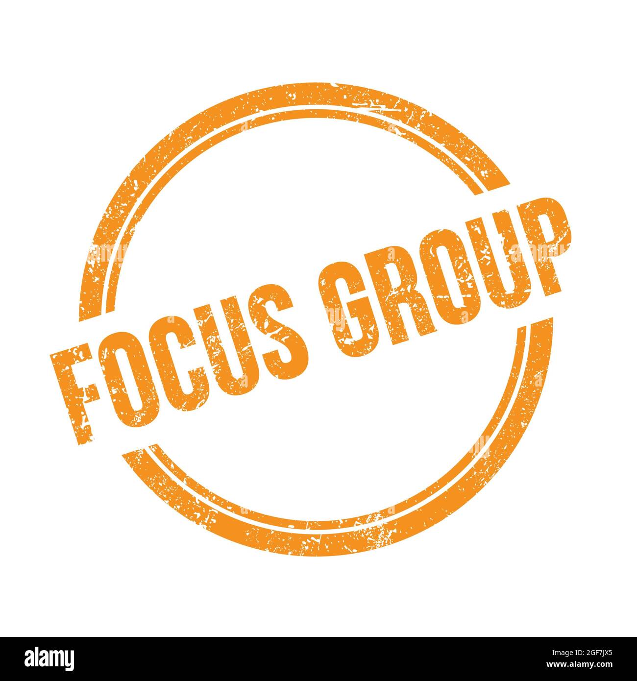 FOCUS GROUP text written on orange grungy vintage round stamp Stock ...