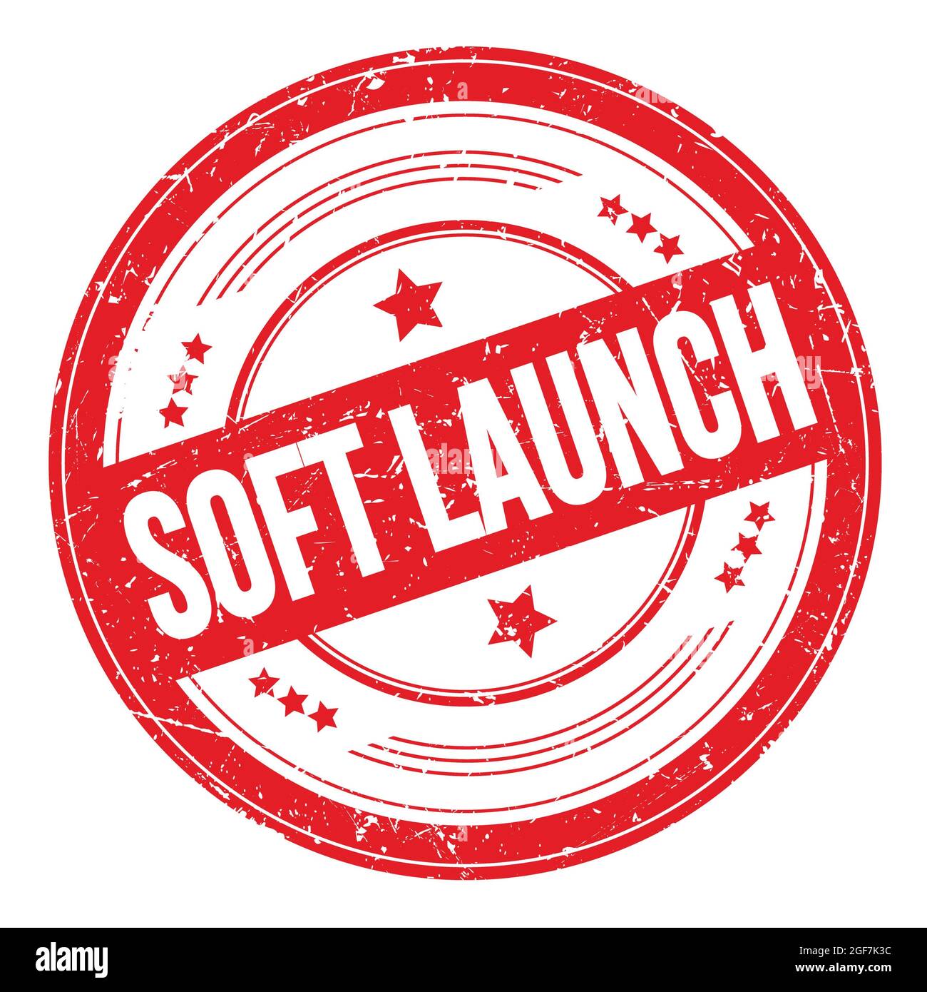 SOFT LAUNCH text on red round grungy texture stamp Stock Photo - Alamy