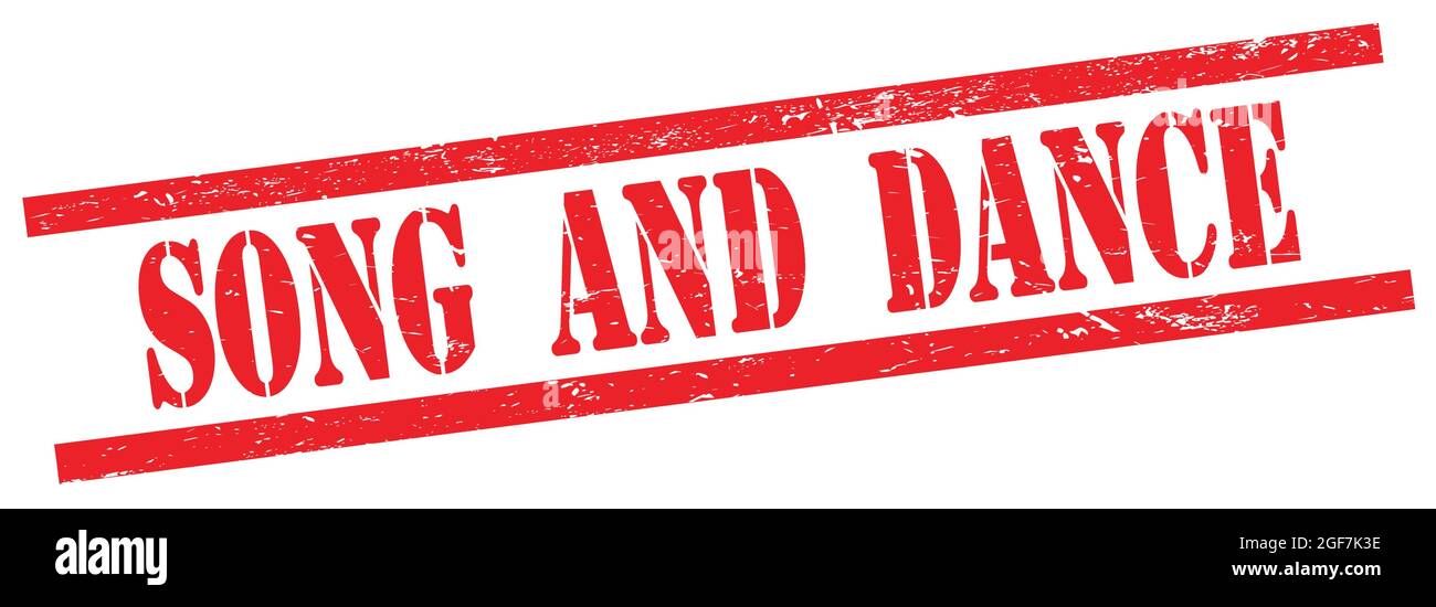 SONG AND DANCE text on red grungy rectangle vintage stamp Stock Photo ...