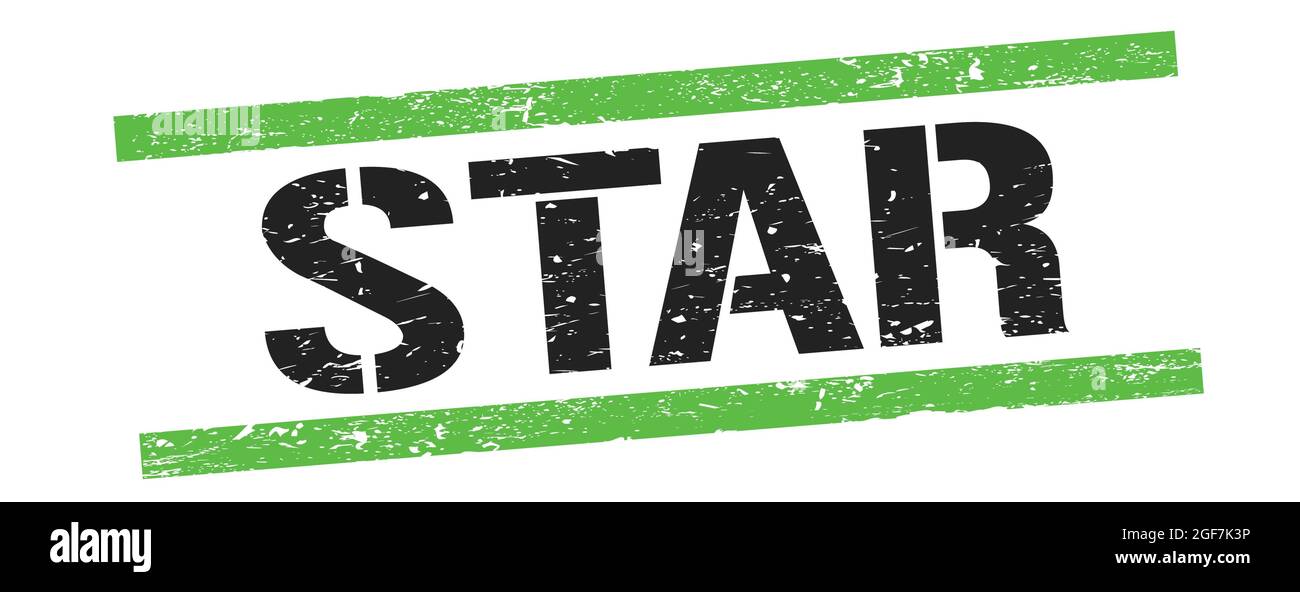 STAR text on black green grungy lines stamp sign Stock Photo - Alamy