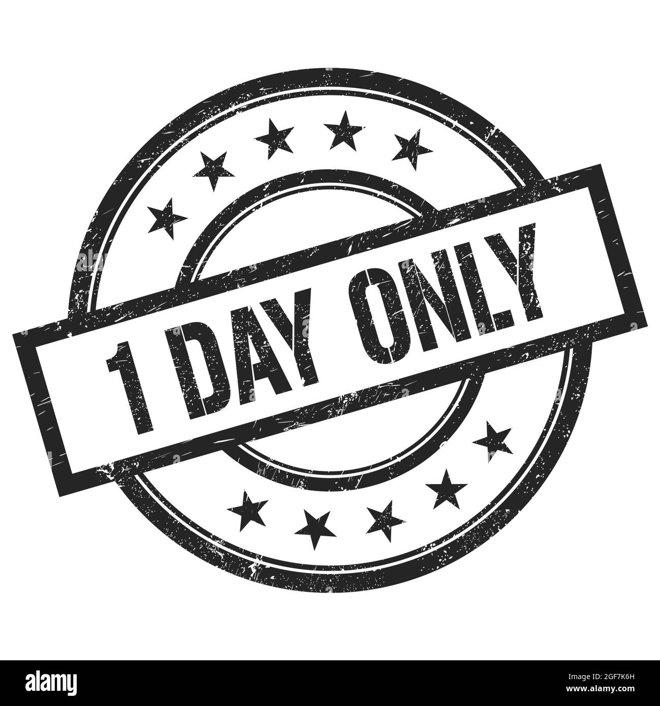 1 DAY ONLY text written on black round vintage rubber stamp Stock Photo ...