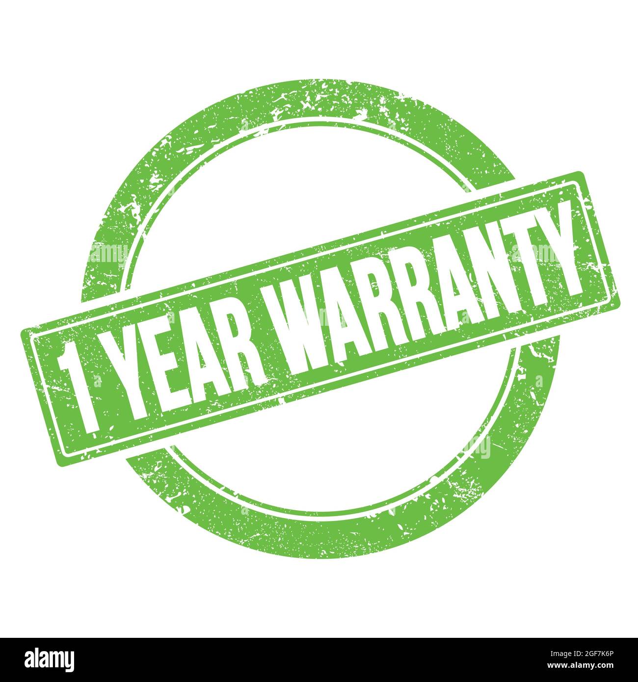 1 YEAR WARRANTY text on green grungy round vintage stamp Stock Photo ...