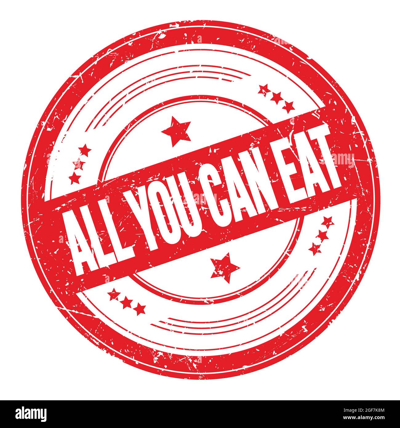 ALL YOU CAN EAT text on red round grungy texture stamp Stock Photo - Alamy