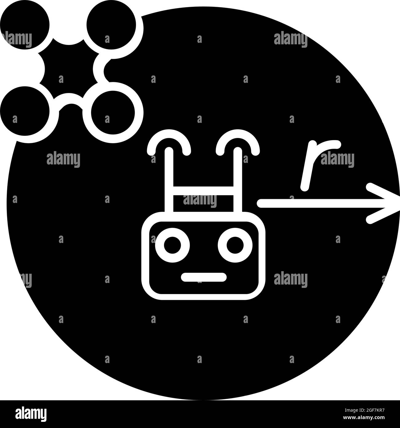 Control flight radius black glyph manual label icon Stock Vector Image ...