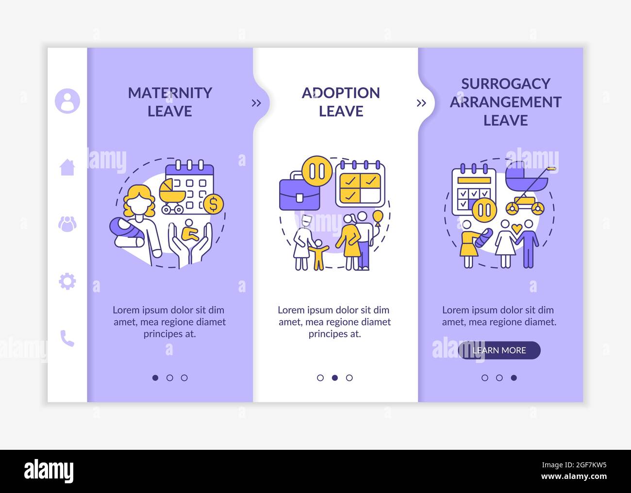 Maternity leave types onboarding vector template Stock Vector Image ...