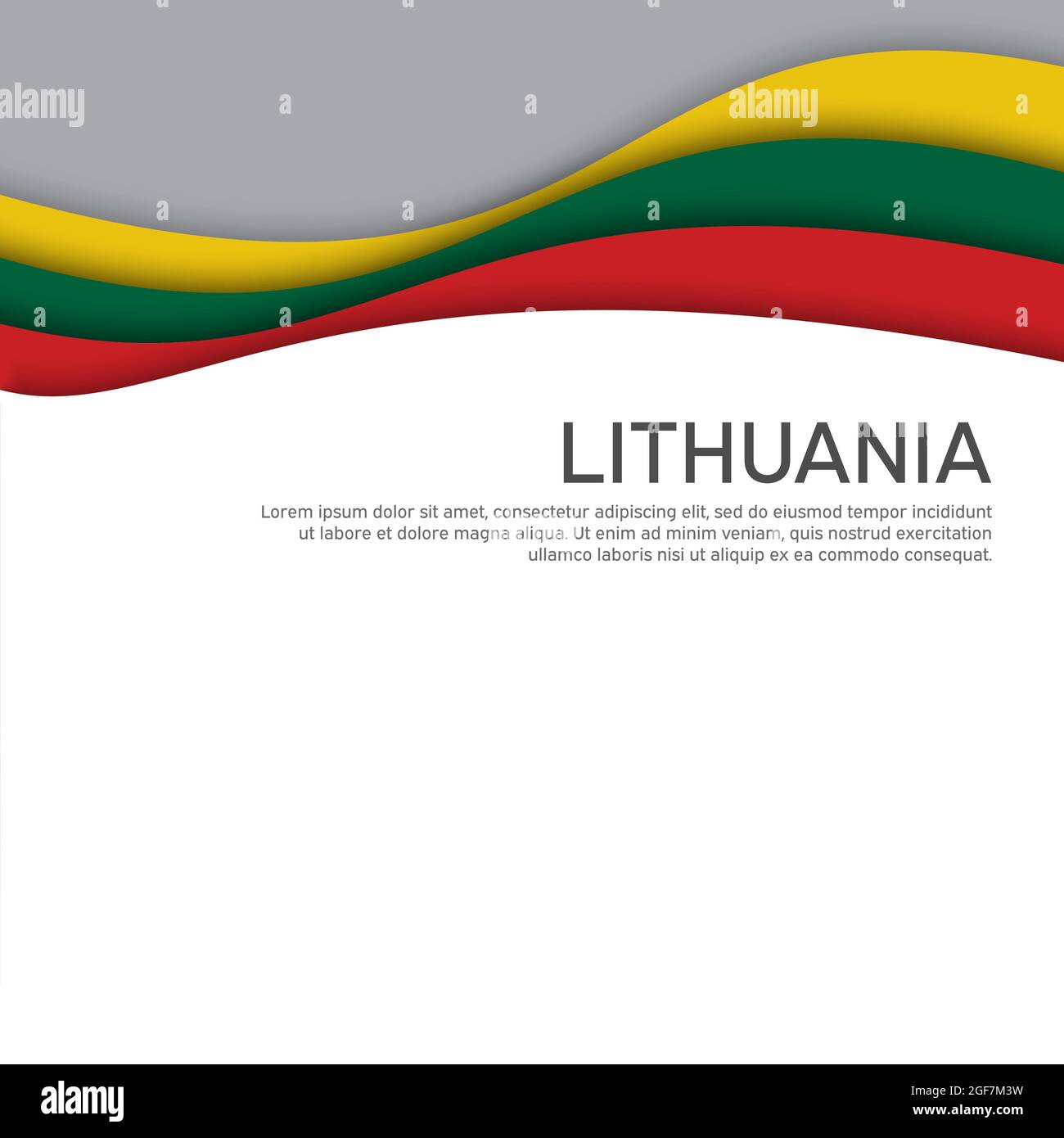 Abstract waving lithuania flag. Paper cut style. Creative background ...