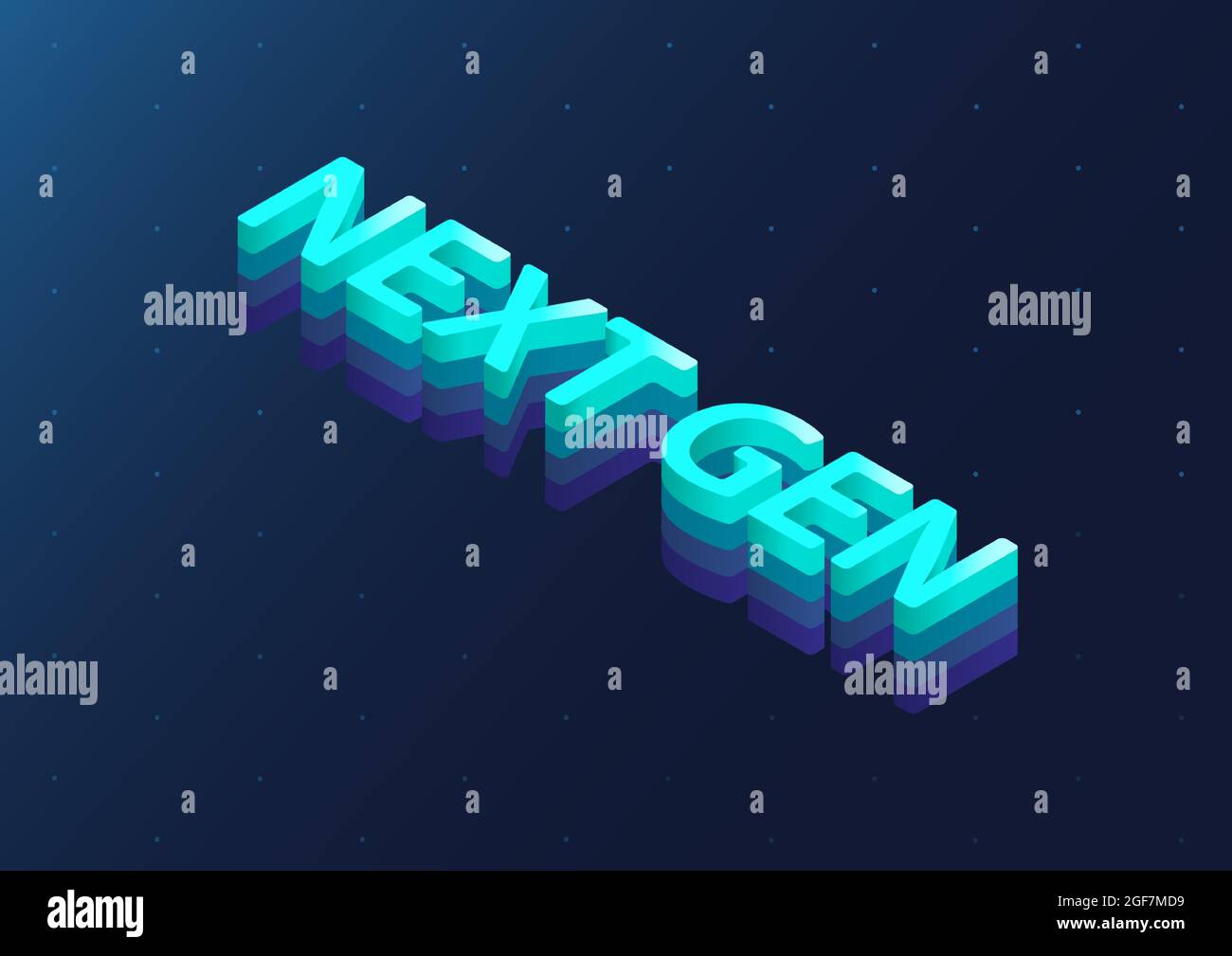 Next Gen 3d isometric text. Next generation concept as vector ...