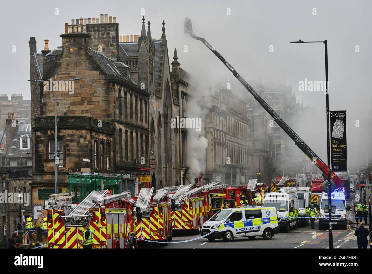Edinburgh Scotland, UK August 24 2021. Major fire incident in the ...