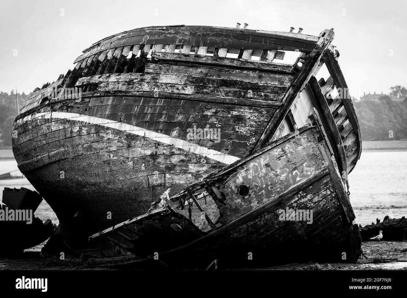 Old wooden ship wreck river hi-res stock photography and images - Alamy
