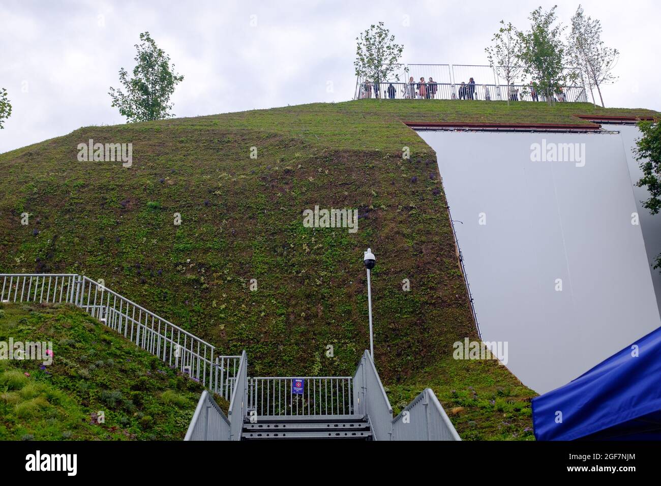 Marble Arch Mound - ground-level view of members of the public climbing ...