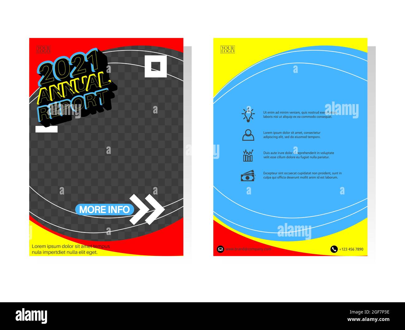 Geometry brochure, A4 size flyer template. Abstract vector design ...