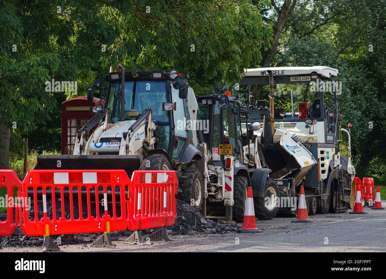 resurfacing and construction machines parked up ready for tomorrow's ...