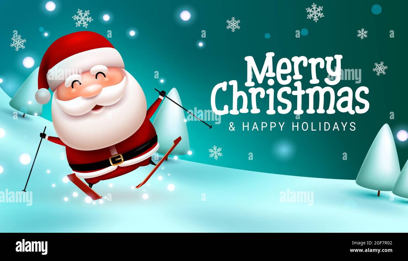 Christmas greeting vector background design. Merry christmas text with ...