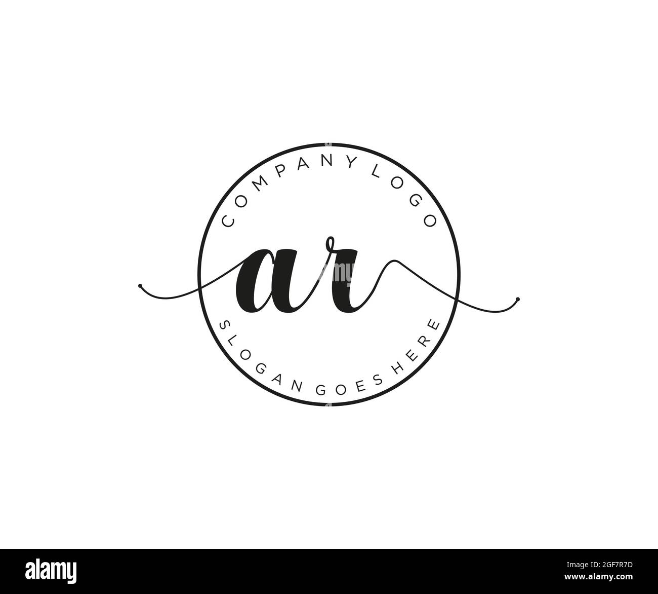 AR Feminine logo beauty monogram and elegant logo design, handwriting ...