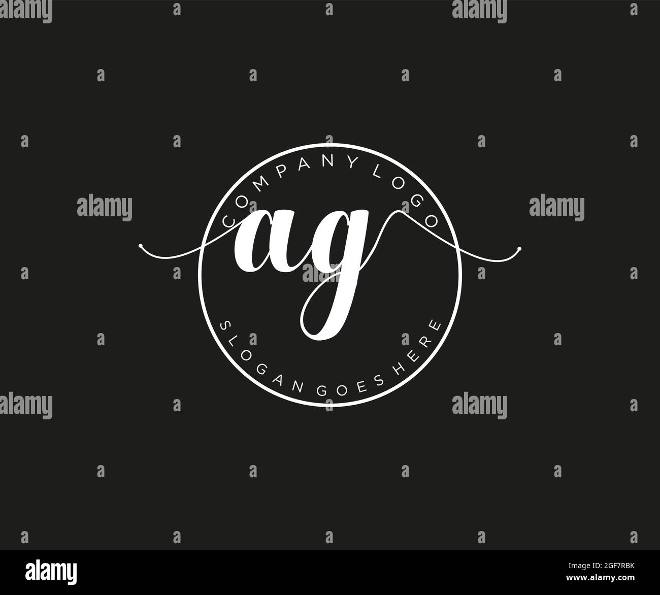 AG Feminine logo beauty monogram and elegant logo design, handwriting ...