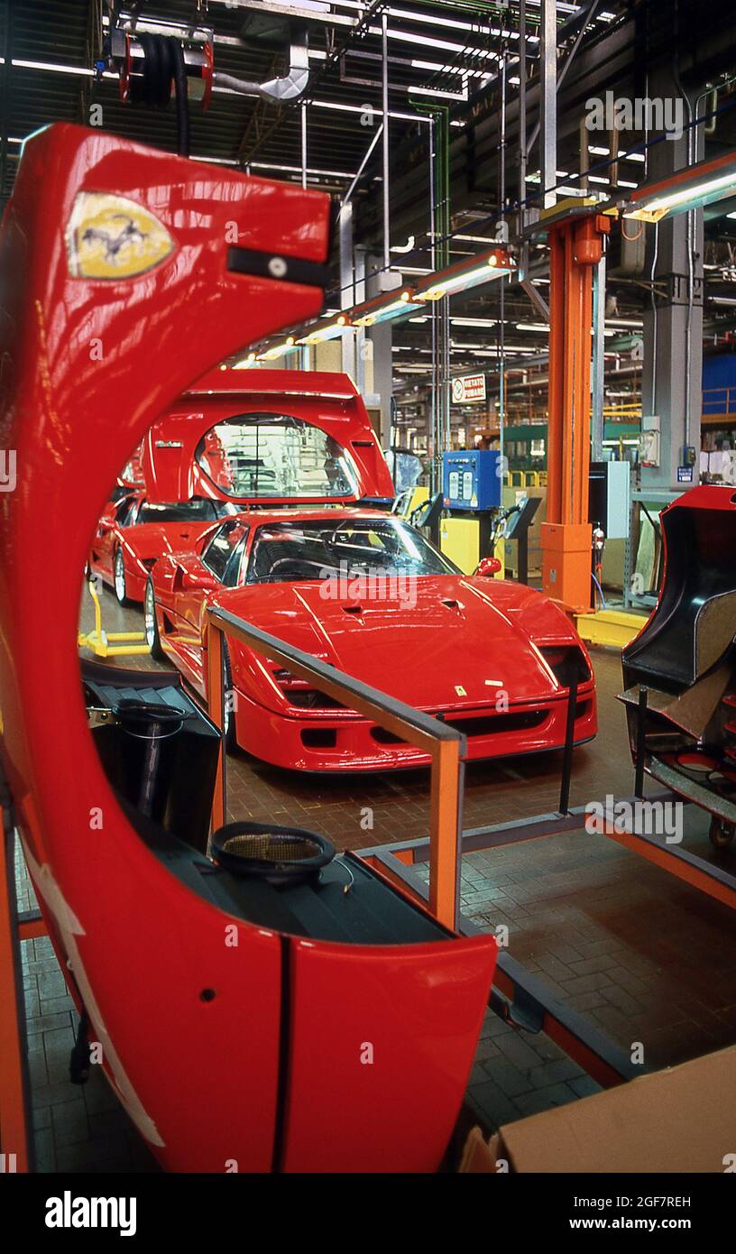 Ferrari F40 production line at Maranello Ferrari factory in Italy 05/ ...