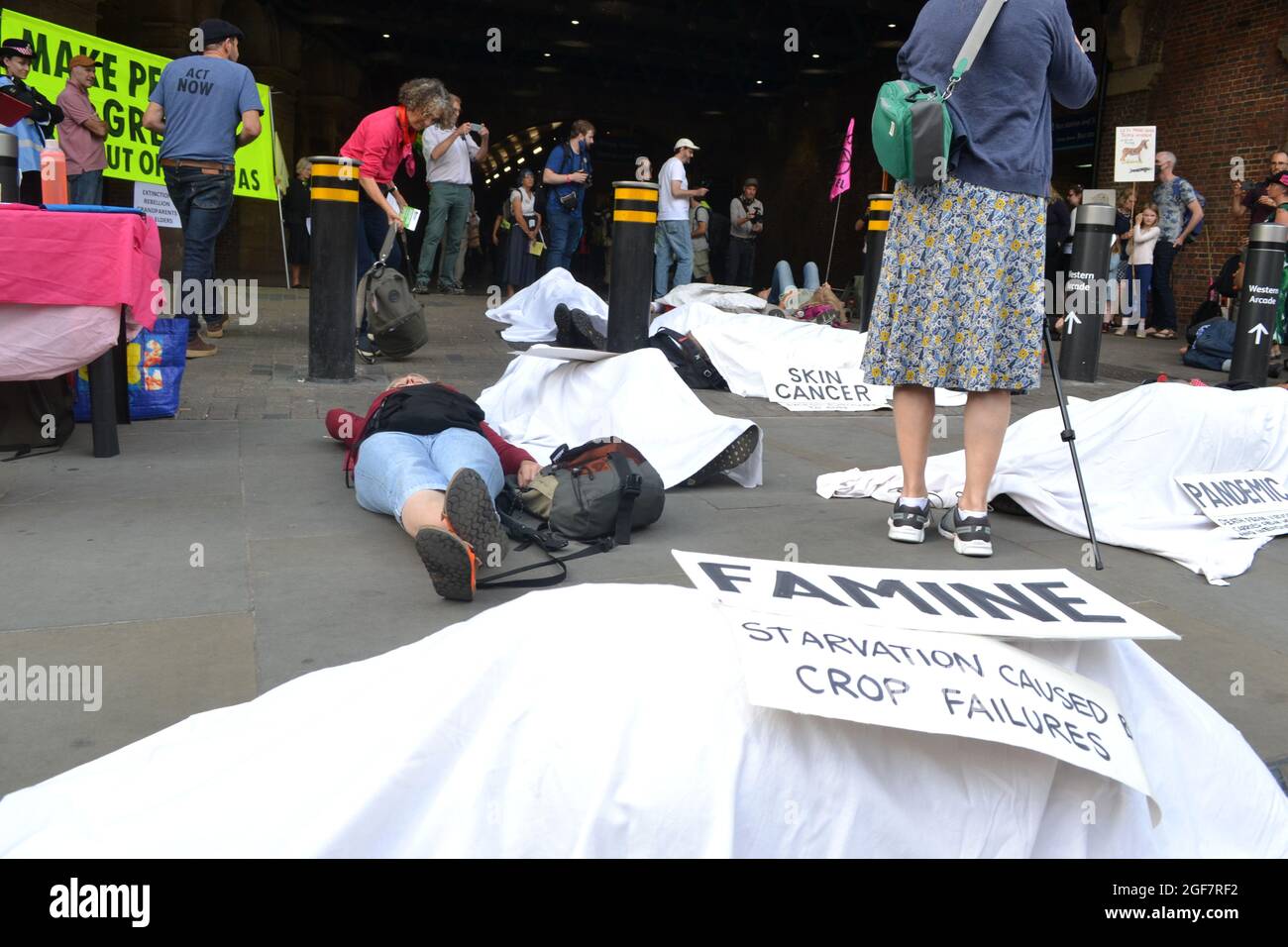 London, England. 24th August 2021. Extinction Rebellion protesters ...