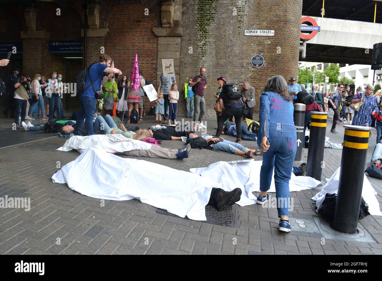 London, England. 24th August 2021. Extinction Rebellion protesters ...