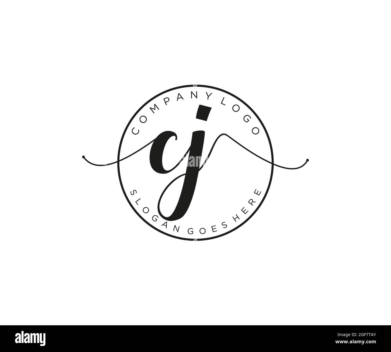 CJ Feminine logo beauty monogram and elegant logo design, handwriting ...