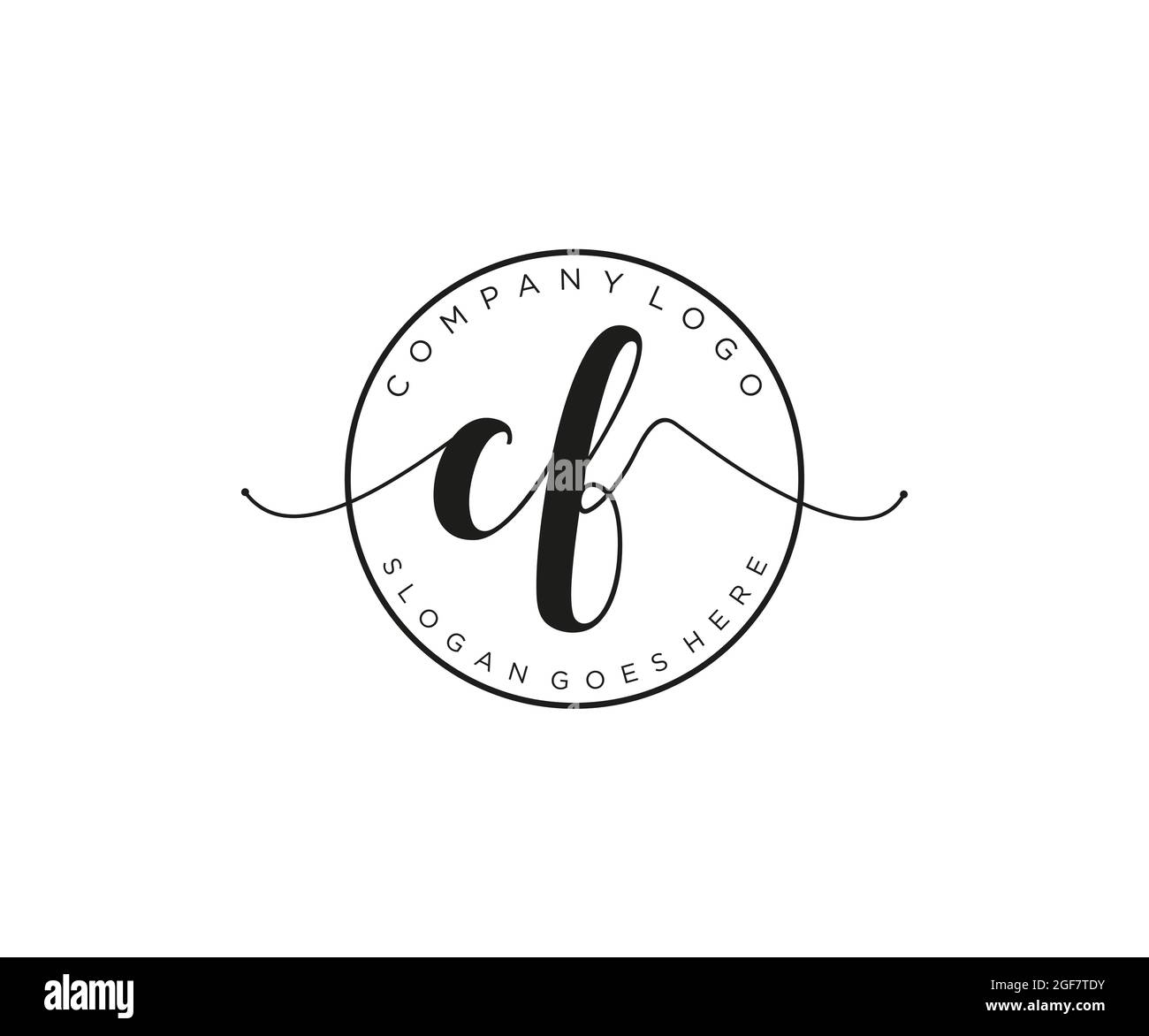 CF Feminine logo beauty monogram and elegant logo design, handwriting ...