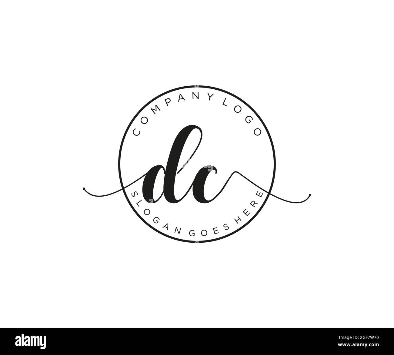 DC Feminine logo beauty monogram and elegant logo design, handwriting ...