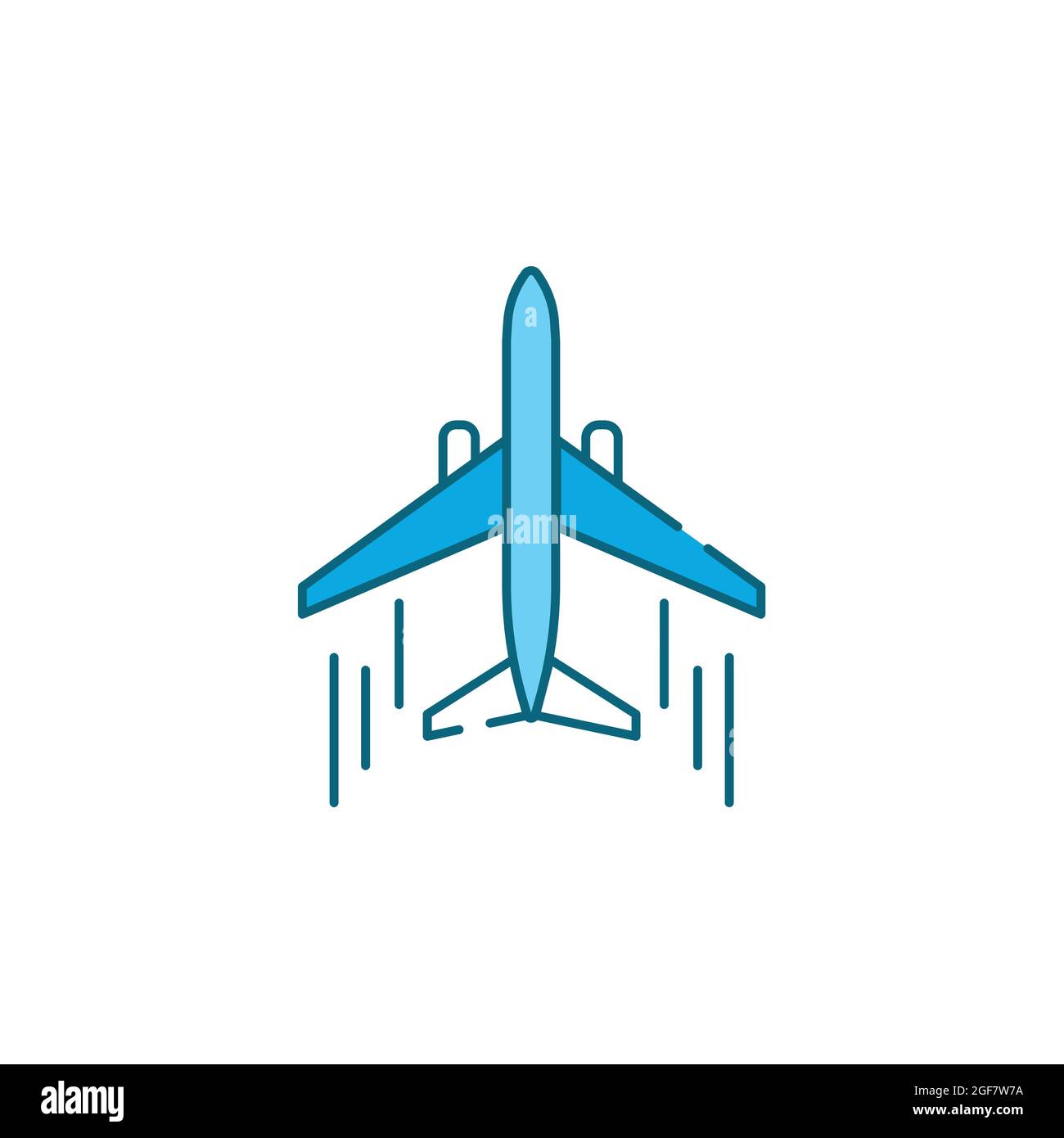 Airplane color line icon. Powered, fixed-wing aircraft. Pictogram for ...