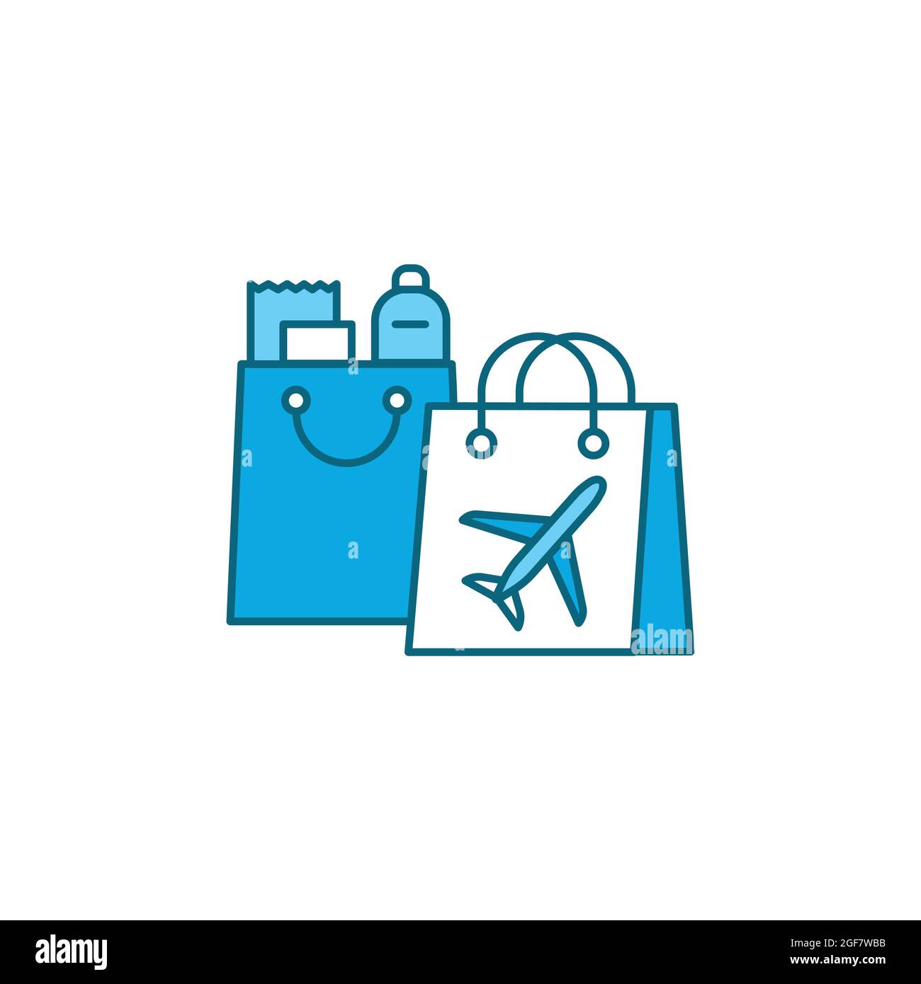 Duty free shopping color line icon. Retail outlets. Pictogram for web ...